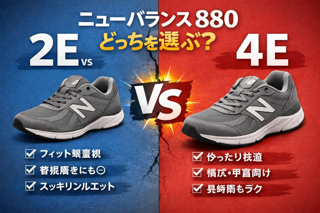 ニューバランス880の2Eと4Eの違いを徹底解説！失敗しない足幅の選び方 | キャンビー